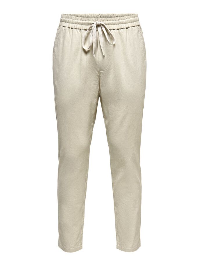 Buy Only & Sons Linus Crop Linen Pants Silver Lining Buy Only & Sons Linus Crop Linen Pants Silver Lining